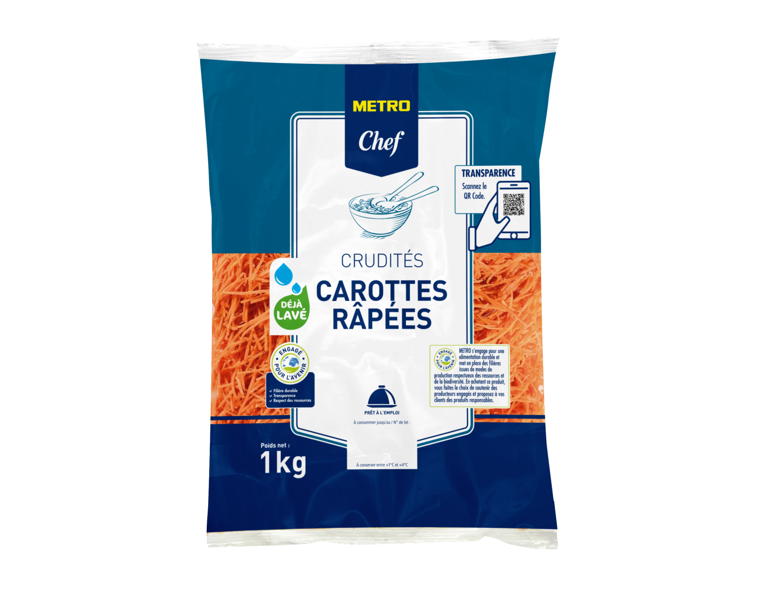 Carottes Râpées 1kg - Florette Food Service